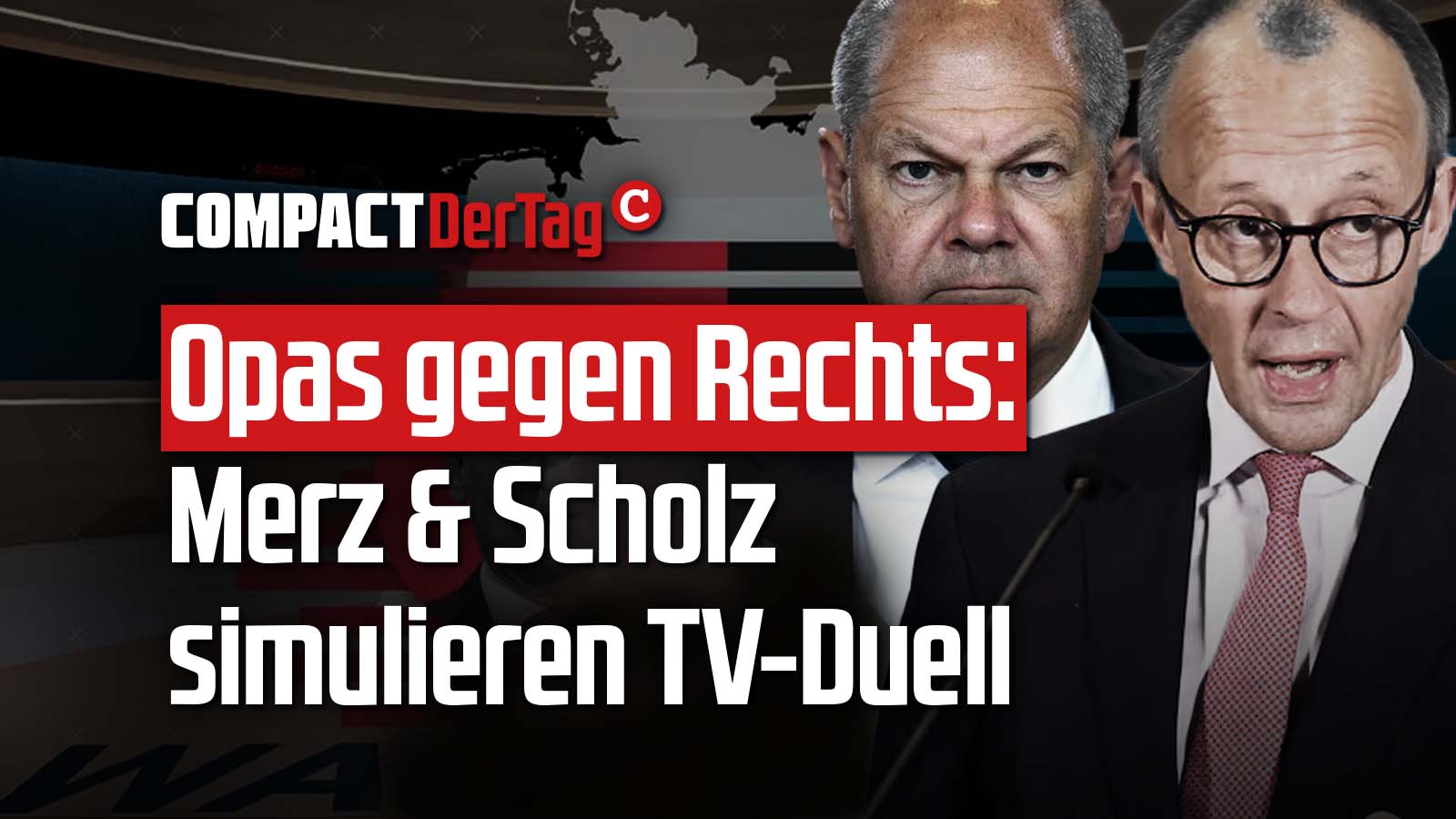 Opas gegen Rechts: Merz und Scholz simulieren TV-Duell - COMPACT